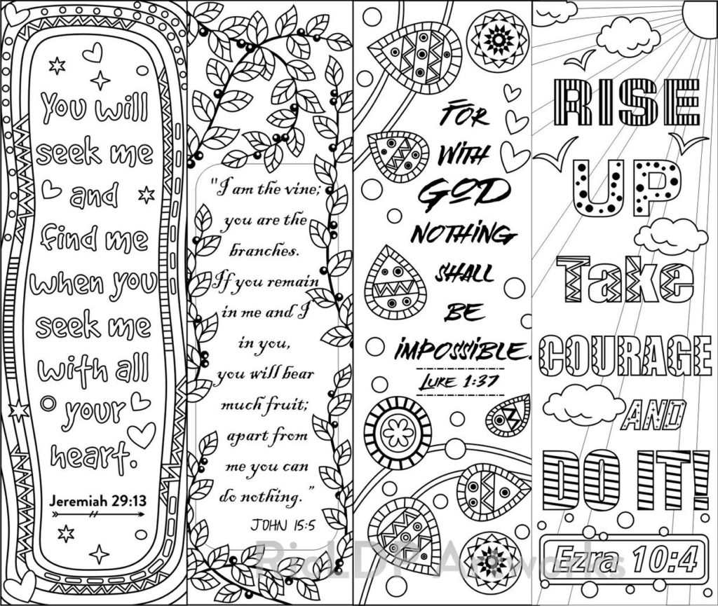 8 Bible Verse Coloring Bookmarks Bible Verse Coloring Bible Verse ...