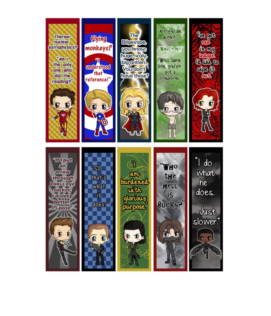 Digital Download Printable Bookmark Superheroes Marvel Bookmarks Eu ...