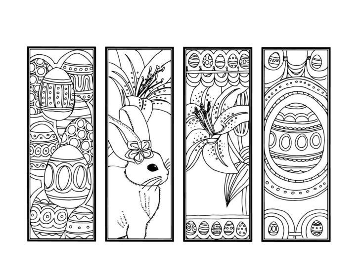 DIY Easter Bookmarks Printable Coloring Page Adult Coloring | Printable ...